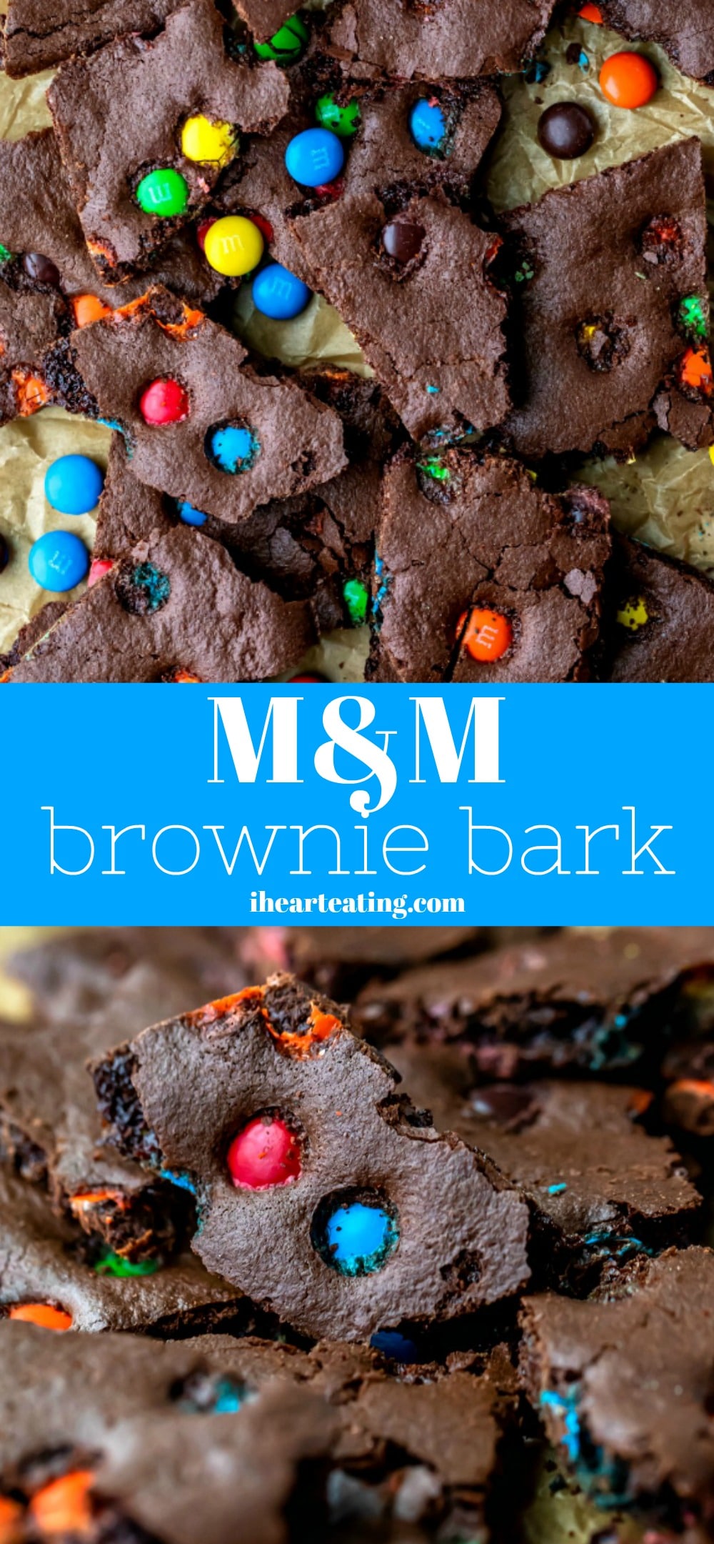 M&M Brownie Bark Recipe - I Heart Eating