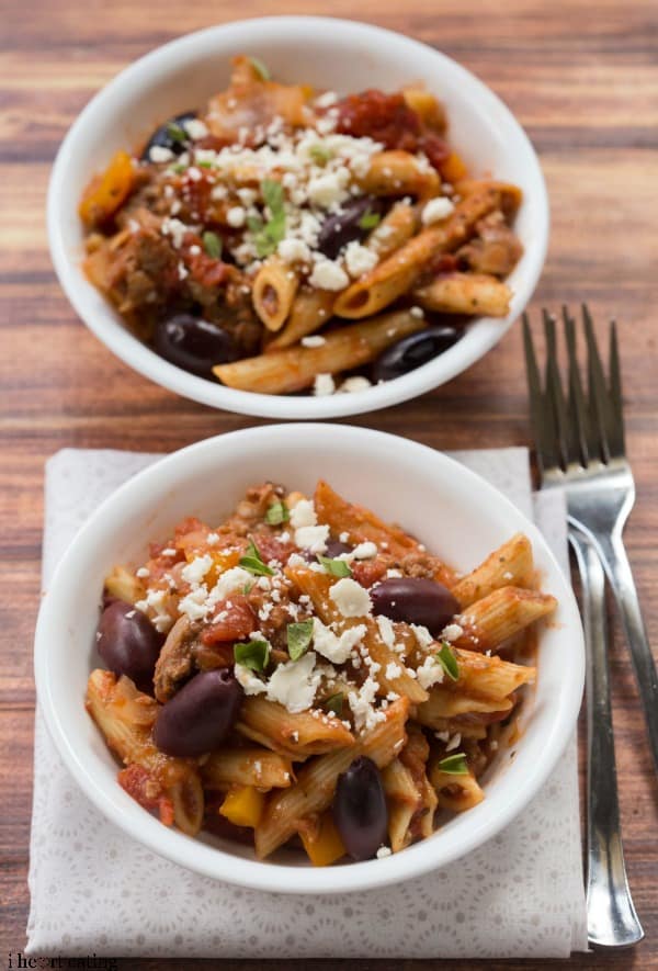 One-Skillet Greek Pasta - I Heart Eating