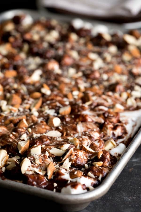 Rocky Road Chocolate Sheet Cake - I Heart Eating