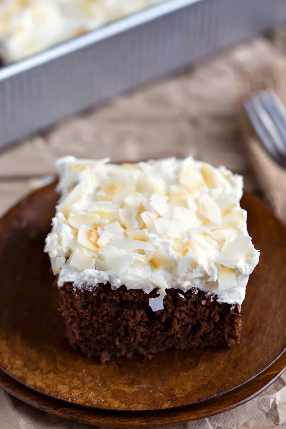 Chocolate Coconut Sheet Cake - I Heart Eating