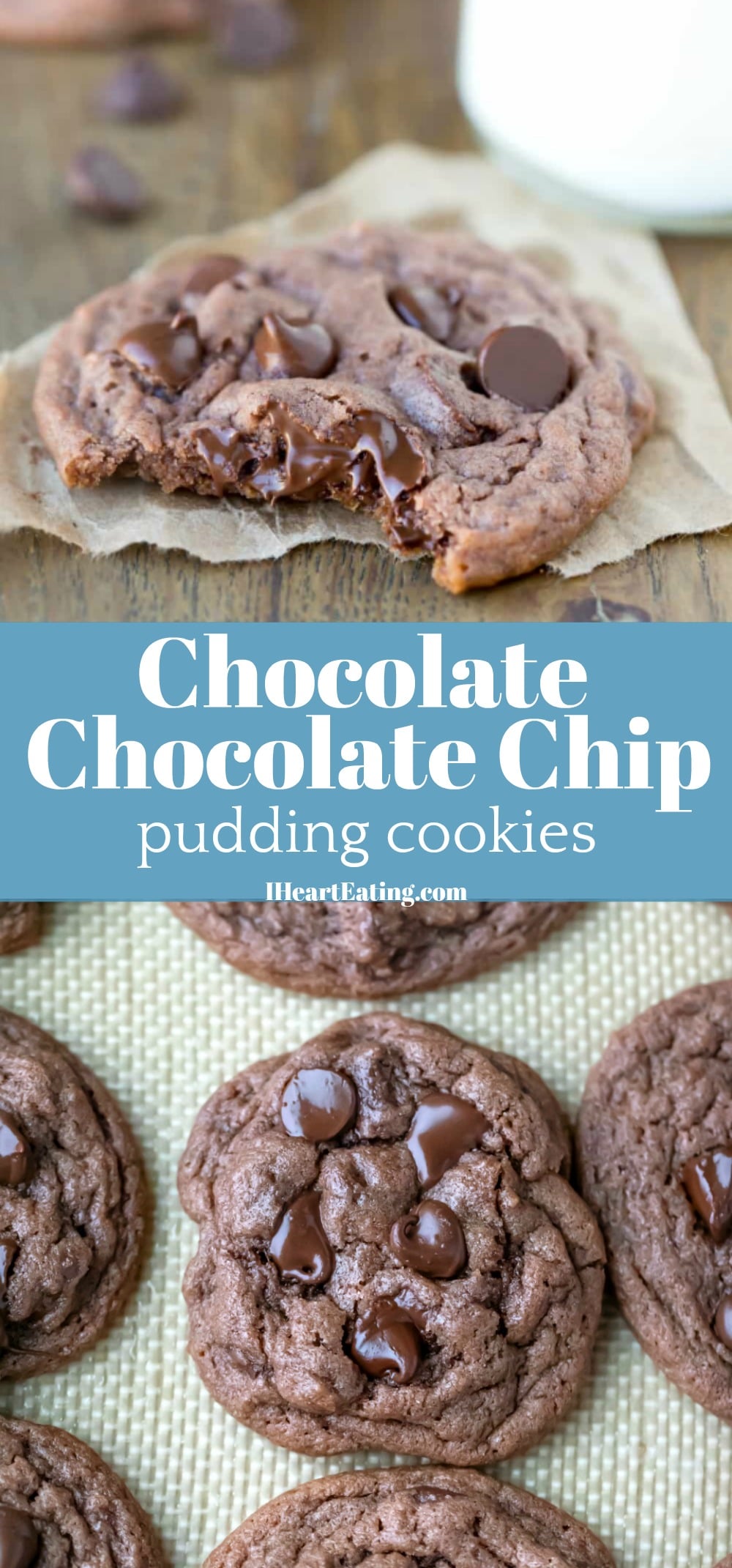 Chocolate Chocolate Chip Pudding Cookies - I Heart Eating